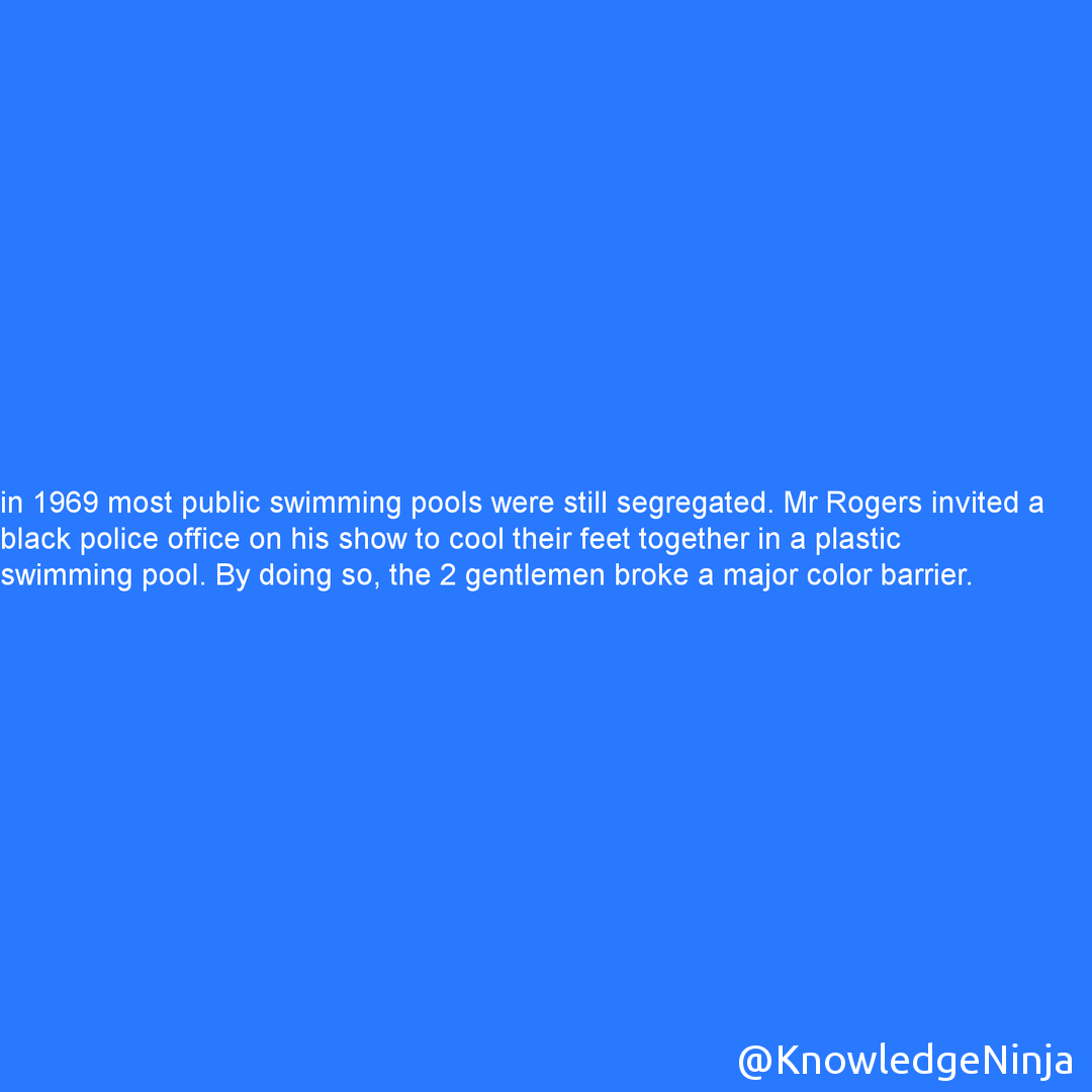 in 1969 most public swimming pools were still segregated. Mr Rogers ...